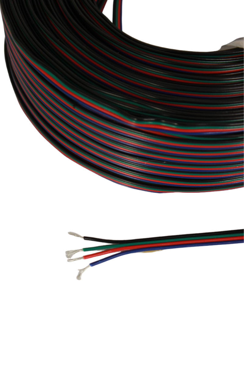 4 Pin JST Elektrik Kablosu 4'lü RGB Şerit Led Kablo 3X0,22MM Kalaylı ...