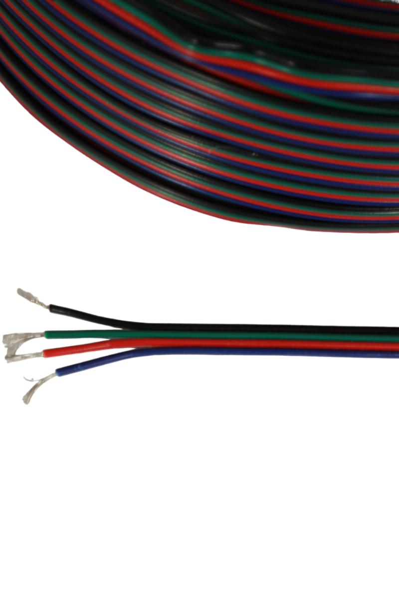 4 Pin JST Elektrik Kablosu 4'lü RGB Şerit Led Kablo 3X0,22MM Kalaylı ...