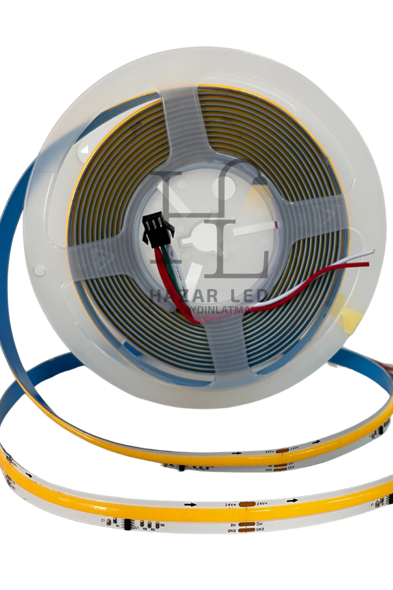 24V 10MM 360 Ledli Pixel Cob Şerit Led Gün Işığı IP20 5 Metre