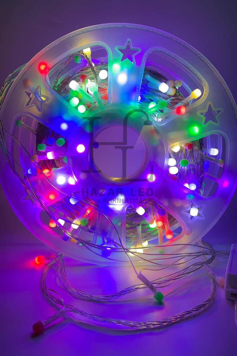 50 Metre RGB İp Led Işık IP20 İç Mekan Eklenebilir Fonksiyonlu Şeffaf ...